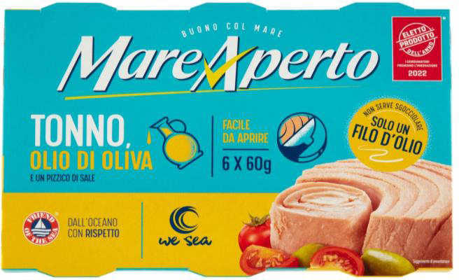 MARE APERTO TONNO O/OL.GR.60X6 FILO OLIO CONSERVE ANIMALI TONNO ...